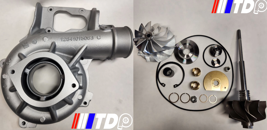 17-23 Chevy Duramax L5P Machined Comp Cover W 64mm Billet Wheel/10 Bla ...