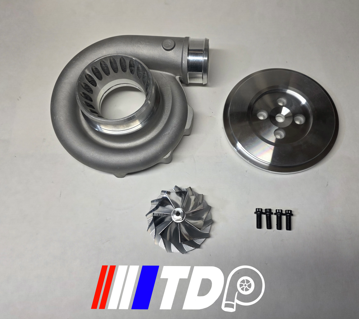 03-07 6.0 Powerstroke 68mm Comp Cover, Backplate, and 68mm Billet Whee ...
