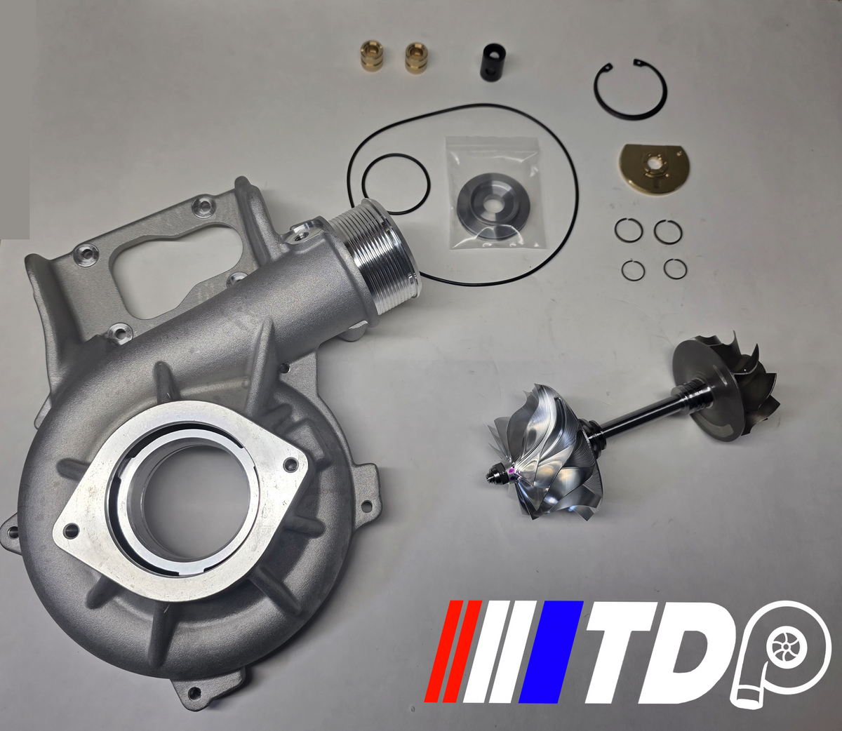17-23 Chevy Duramax L5P Machined Comp Cover W 64mm Billet Wheel/9 Blad ...