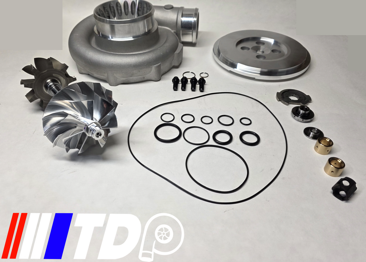 03 Only 6.0 Powerstroke 68mm Billet Wheel, 68mm Comp Cover Kit, and 9 ...