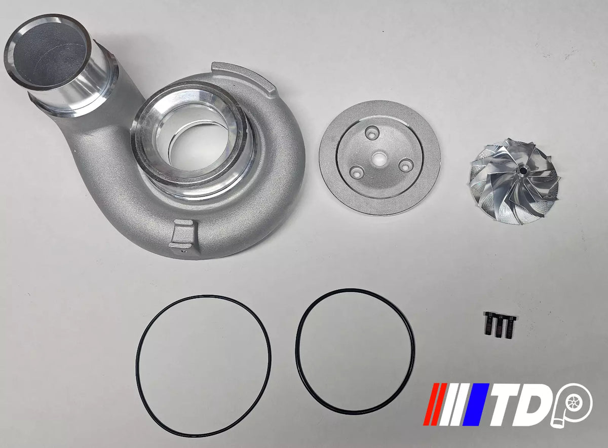 6.7L Cummins 13-18 HE300VG 63.5mm Compressor Cover, Backplate, and Bil ...